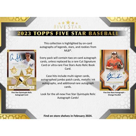 MLB 2023 TOPPS FIVE STAR HOBBY BOX : トレカショップ二木 - 通販 - Yahoo!ショッピング