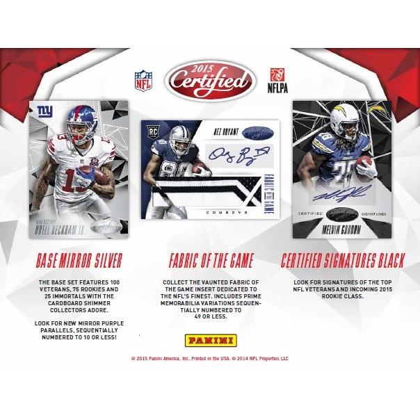 NFL 2015 PANINI CERTIFIED FOOTBALL BOX : トレカショップ二木 - 通販 - Yahoo!ショッピング
