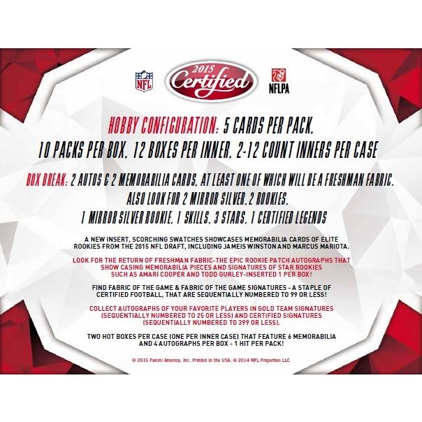 NFL 2015 PANINI CERTIFIED FOOTBALL BOX : トレカショップ二木 - 通販 - Yahoo!ショッピング