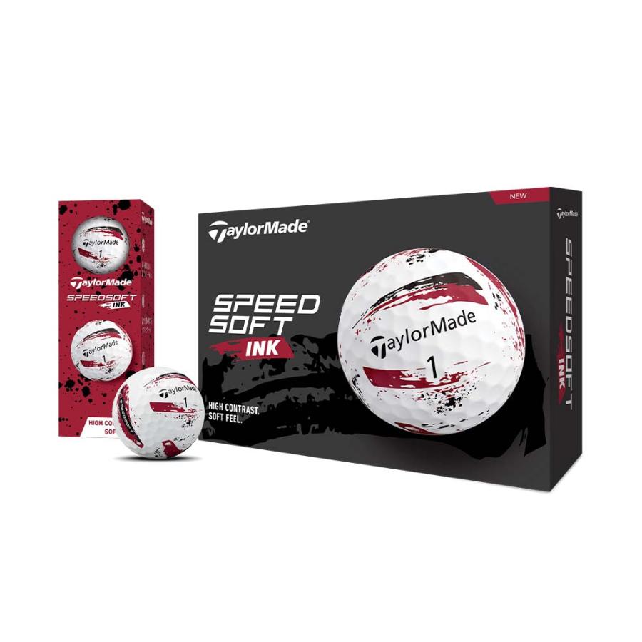 テーラーメイド TaylorMade SPEEDSOFT INK ボール レッド 1ダース M1802201 2024 : 二木ゴルフ ...