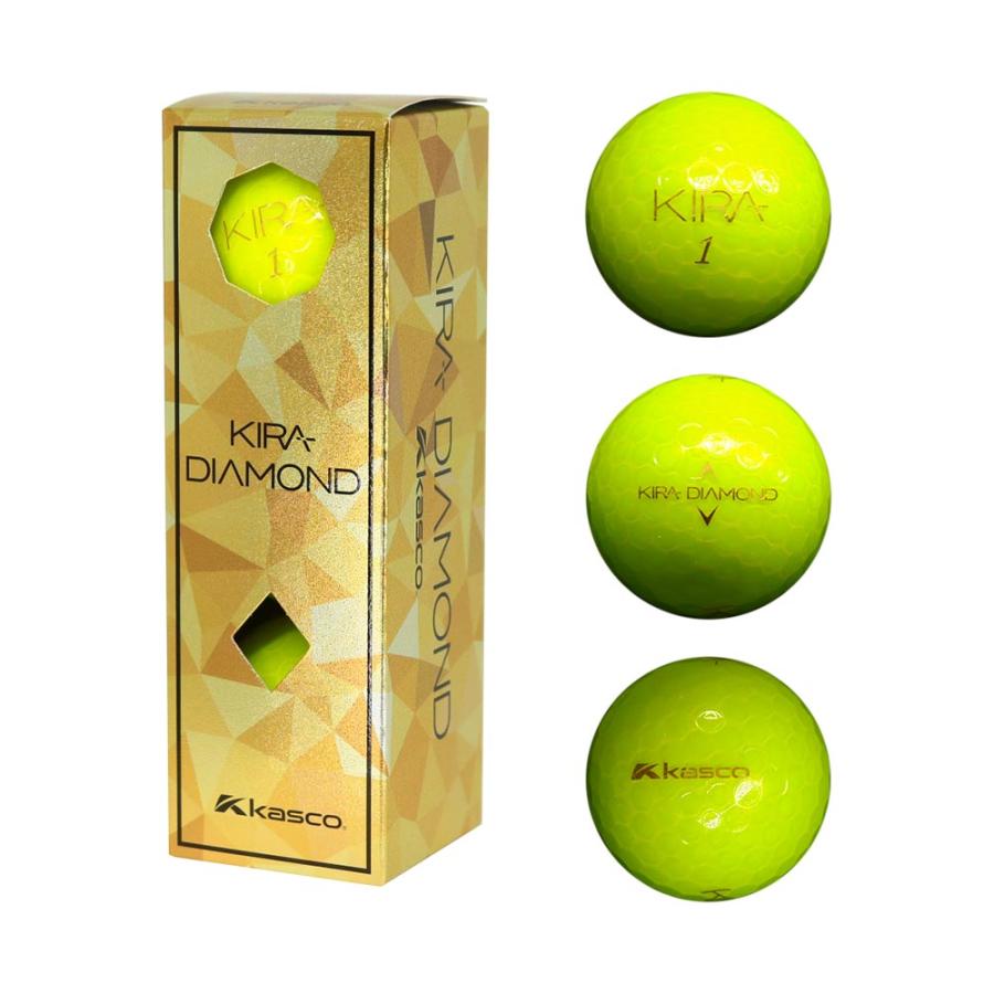 キャスコ（kasco） KIRA ダイヤモンド イエロー 1スリーブ（3個入） 2024 : 451501 : 二木ゴルフYahoo!ショッピング店 - 通販 - Yahoo!ショッピング