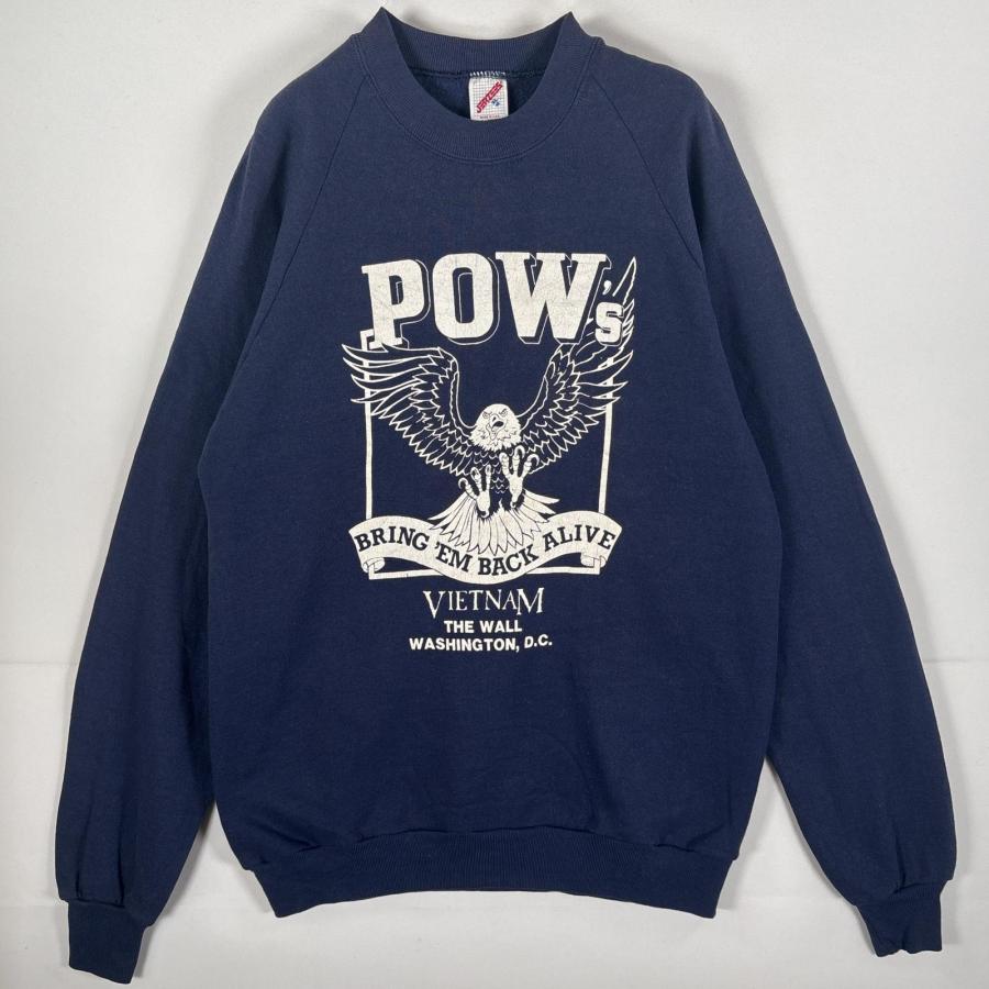 古着 80's〜90's/80年代〜90年代 ヴィンテージ ジャージーズ Jerzees USA製 スウェット ラグラン ラバープリント XL 46 ネイビー メンズ : 古着屋NIKKU ...