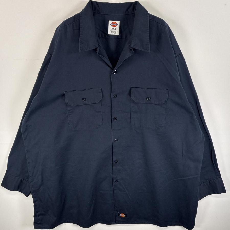 Dickies 古着 ディッキーズ 長袖シャツ ワークシャツ フラップポケ 大きいサイズ 3XL ネイビー 無地 メンズ : 古着屋NIKKU - 通販 - Yahoo!ショッピング