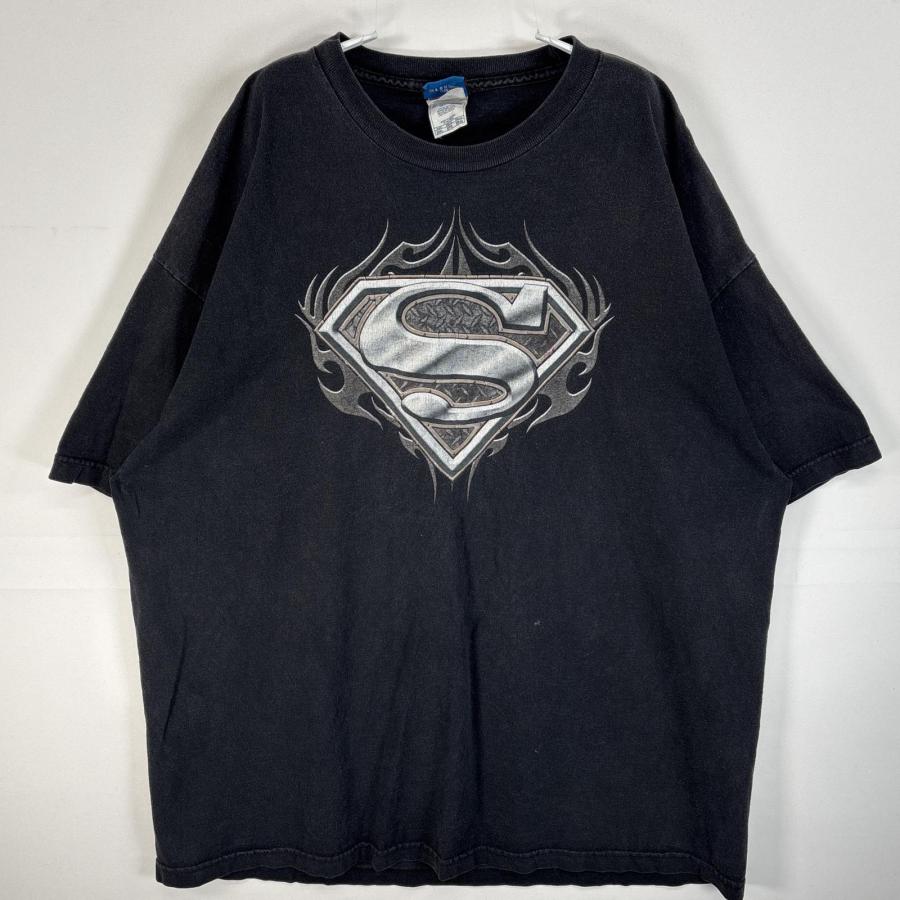 古着 90's/90年代 スーパーマン 半袖Tシャツ ラバープリント アメコミ 大きいサイズ 2XL ブラック メンズ : 古着屋NIKKU - 通販 - Yahoo!ショッピング
