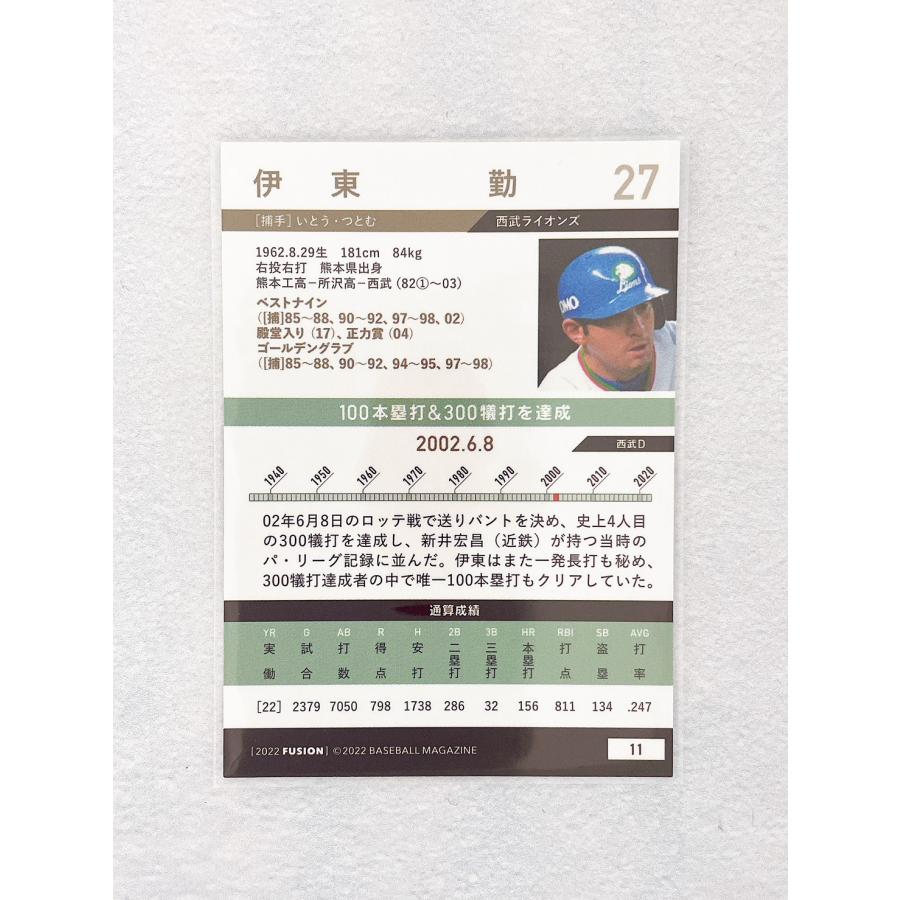 BBM2022 ベースボールカード FUSION レギュラーカード 記録の殿堂 11 西武ライオンズ 伊東勤 : Nikotto Yahoo!ショップ - 通販 - Yahoo!ショッピング