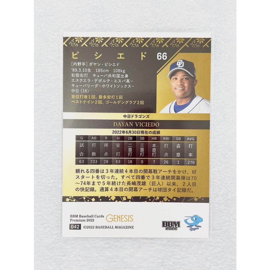 BBM ベースボールカードプレミアム2022 GENESIS レギュラーカード 042 中日ドラゴンズ ビシエド : Nikotto Yahoo!ショップ - 通販 - Yahoo!ショッピング