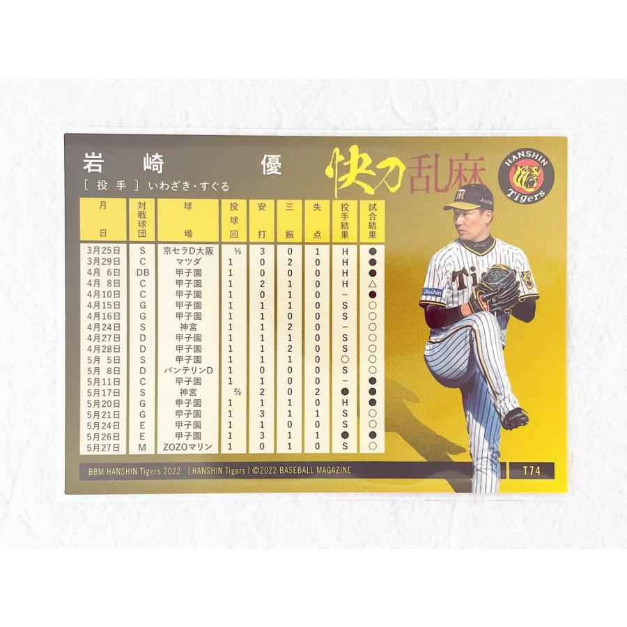 BBM2022 阪神タイガース レギュラーカード 快刀乱麻 T74 岩崎優 : Nikotto Yahoo!ショップ - 通販 - Yahoo!ショッピング