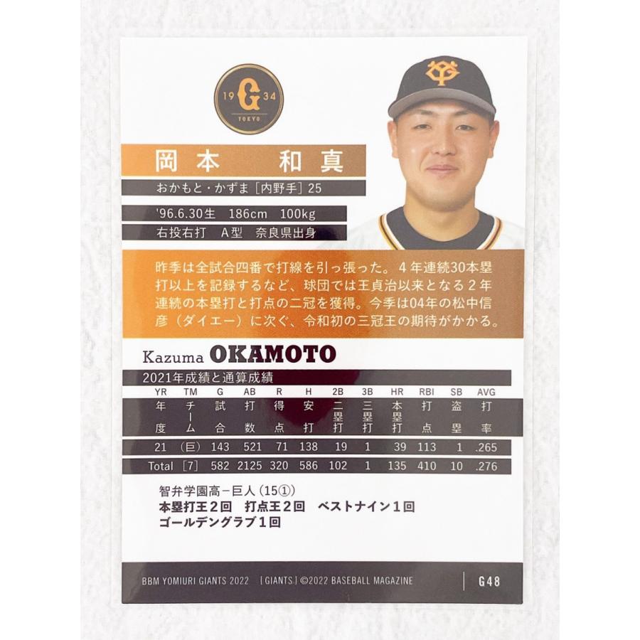 BBM2022 読売ジャイアンツ レギュラーカード G48 岡本和真 : Nikotto Yahoo!ショップ - 通販 - Yahoo!ショッピング