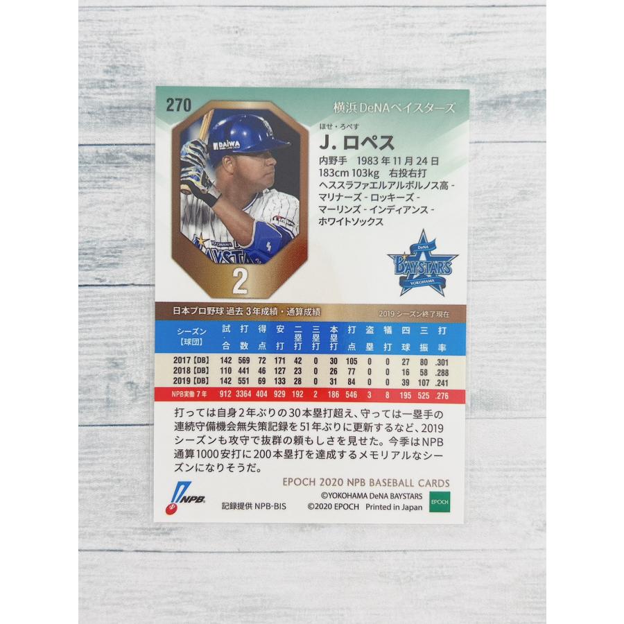 EPOCH 2020 NPB プロ野球カード レギュラーカード 横浜DeNAベイスターズ 270 J.ロペス : Nikotto Yahoo!ショップ - 通販 - Yahoo!ショッピング