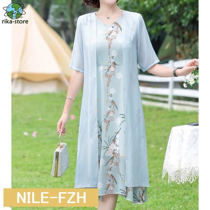 ワンピース 花柄 アンサンブル セットアップ レディース パーティードレス 結婚式 お呼ばれドレス 60代 50代 40代 大きいサイズ 3L 4L 5L 6L 袖あり 半袖 : NILE ...