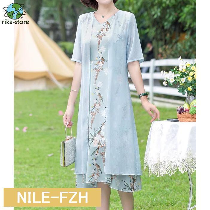 ワンピース 花柄 アンサンブル セットアップ レディース パーティードレス 結婚式 お呼ばれドレス 60代 50代 40代 大きいサイズ 3L 4L 5L 6L 袖あり 半袖 : NILE ...