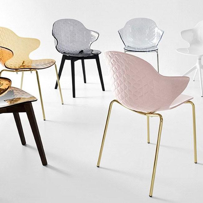 calligaris（カリガリス） 正規代理店 SAINT TROPEZ サントロペ CS1845 2脚セット P175 ポリッシュドブラス ...