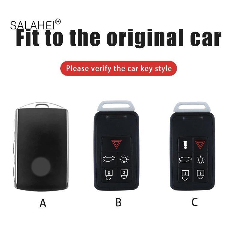 ボルボ S60 S80 S90 V90 XC40 XC60 XC70 XC90 S60L V40 V60 レザー キーケースカバー レスエントリー スマート リモート アクセサリー ...