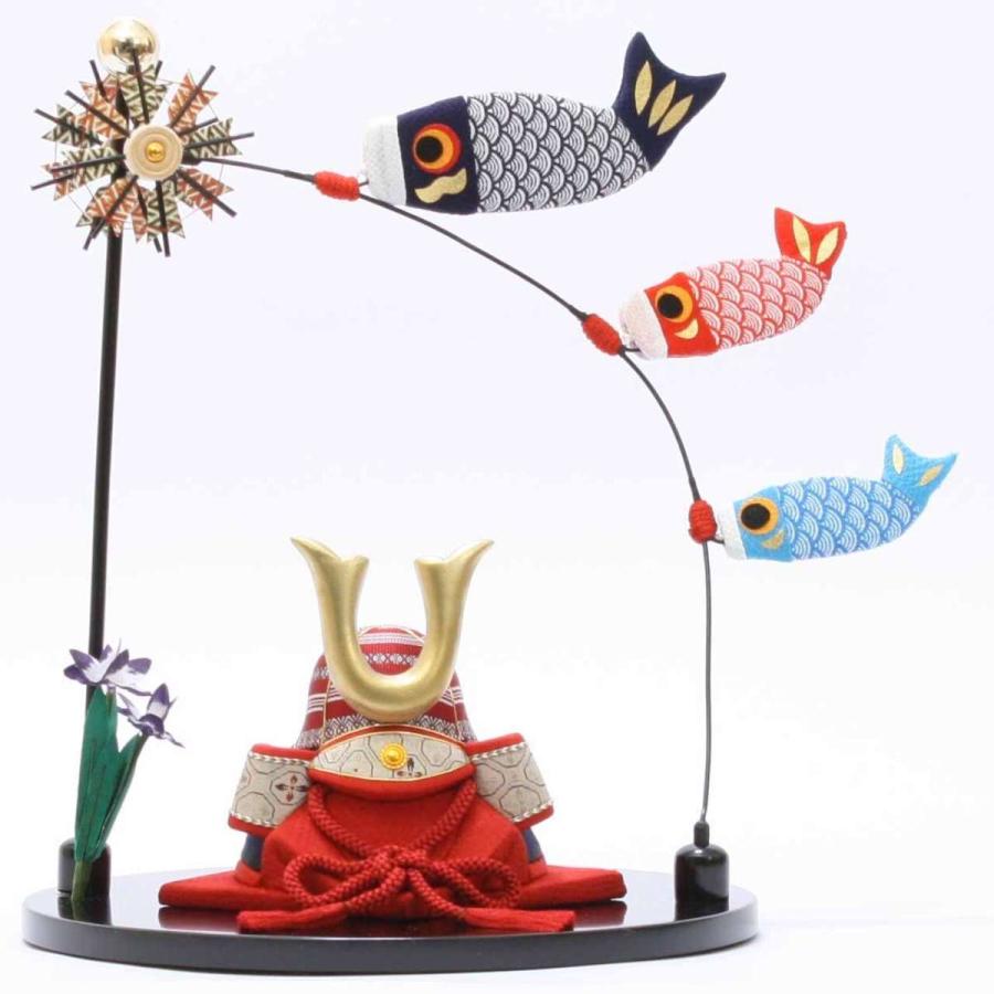 木目込かぶと 博多織 赤 チリメン鯉飾り【品番1656-2】柿沼東光作 : 人形の松屋 - 通販 - Yahoo!ショッピング