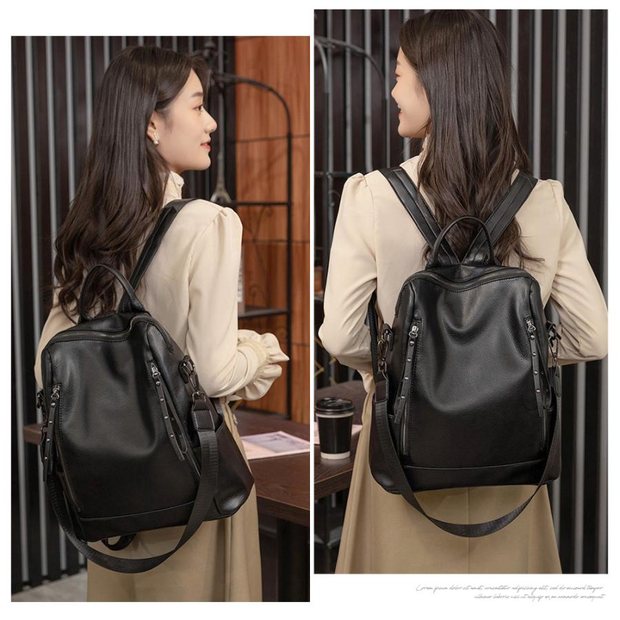 リュック レディース 通学 女子 リュックサック 軽量 2way 防水 PUレザー スマート A4 ショルダーバッグ 斜めがけ 肩掛け バックパック 大人 大容量 : ninon - 通販 ...