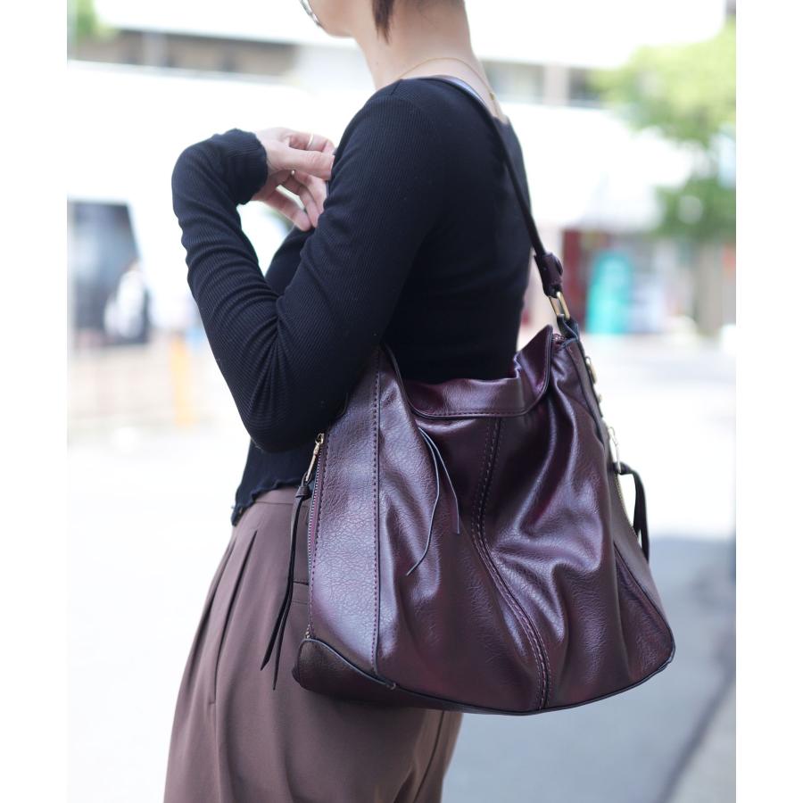 ショルダーバッグ レディース 斜めがけ 大人 大容量 大きめ トートバッグ おしゃれ ポケット多い 2way 合皮 ヴィンテージ PUレザー バッグ バック 通勤 通学 : ninon ...
