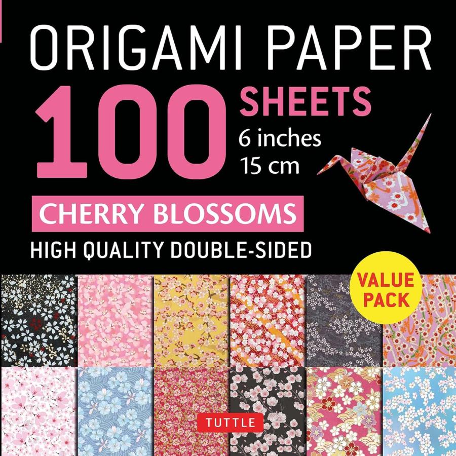 Origami Paper 100 Sheets Cherry Blossoms 6"/15cm【予約注文商品】【注文後約1ヵ月程度で発送】折り紙 桜柄 100枚【言語：英語】 : 世界と ...