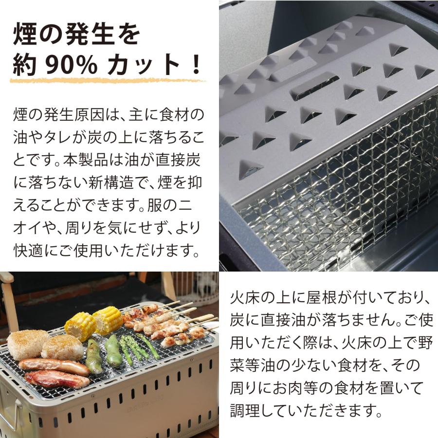 グリーンライフ(GREEN LIFE) 日本製 煙が少ない 熱くなりにくい バーベキュー BBQ 卓上 少煙シチリン L-390S ...