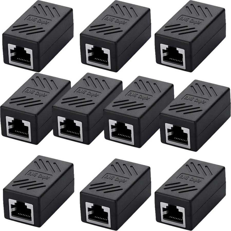 SIENOC RJ45 LANケーブル用中継コネクタ コンパクト ギガビット 延長 コネクタ プラグ CAT5/CAT6 メス-メス 5個入 ...