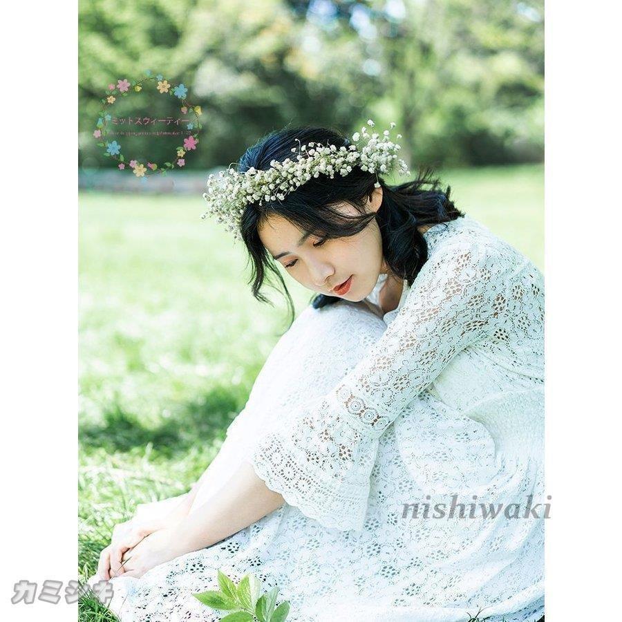 花冠 ウェディング ヘッドドレス かすみ草 カスミソウ 花かん 花冠 ウェディング ヘッドドレス かすみ草 カスミソウ 花かん