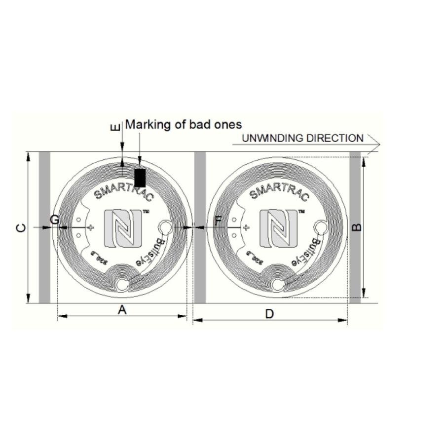 SMARTRAC BullsEye NFC WetInlay 100 : 日精 ヤフー店 - 通販 - Yahoo!ショッピング