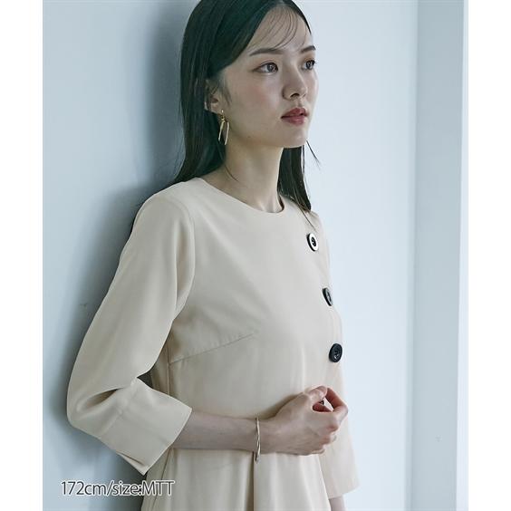 ニッセン 高身長 レディース ワンピース フロント飾りボタン フレアワンピース トールサイズ M-3L 7days op0 パーティー : 7days Life Styling by ...