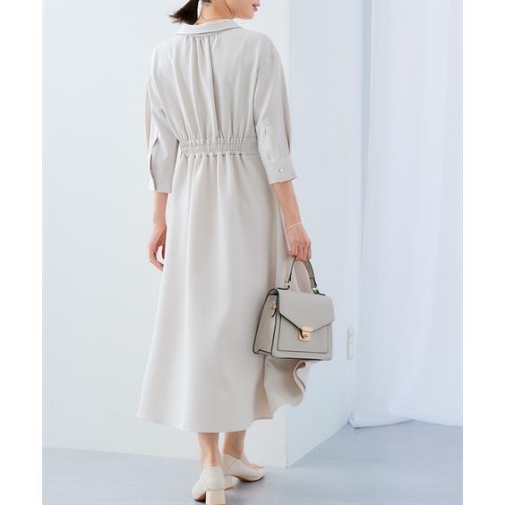 ワンピース きれいめ 通勤 オフィス ダブルクロス スキッパー ウエスト切替 ニッセン op0 : 7days Life Styling by nissen - 通販 - Yahoo!ショッピング