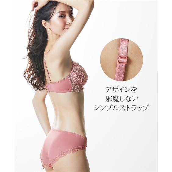 ニッセン ブラジャー ショーツ セット 大きいサイズ レディース ボディハッピー 線画調デザイン ブラ C85_LL/D85_LL/E85_LL/F85_LL/G85_LL ( トリンプ ...