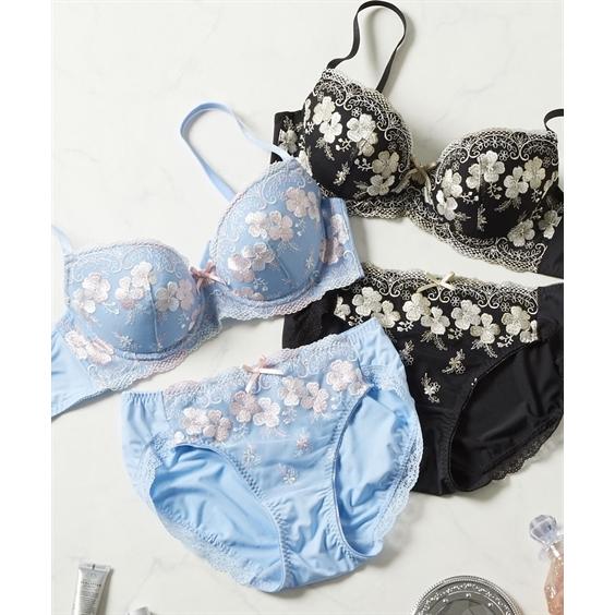 ニッセン ブラジャー ショーツ セット 大きいサイズ レディース ボディハッピー ハッピーフラワー ( トリンプ ) C85_LL/D85_LL/E85_LL/F85_LL/G85_LL ...