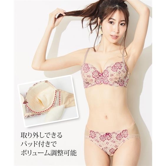 ニッセン ブラジャー ショーツ セット 大きいサイズ レディース ボディハッピー 編みレース ブーケ ( トリンプ ) C85_LL/D85_LL/E85_LL/F85_LL/G85_LL ...