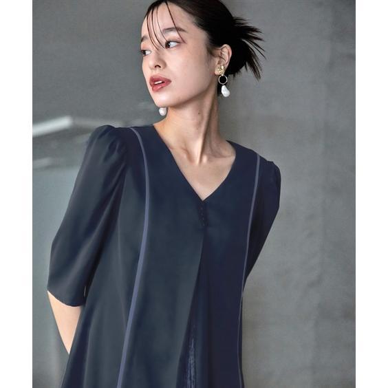 ドレス ワンピース 大きいサイズ レディース 結婚式 パーティー Callarus Front Lace Pleats Design Onepiece Dress 有 4L/5L ニッセン ...