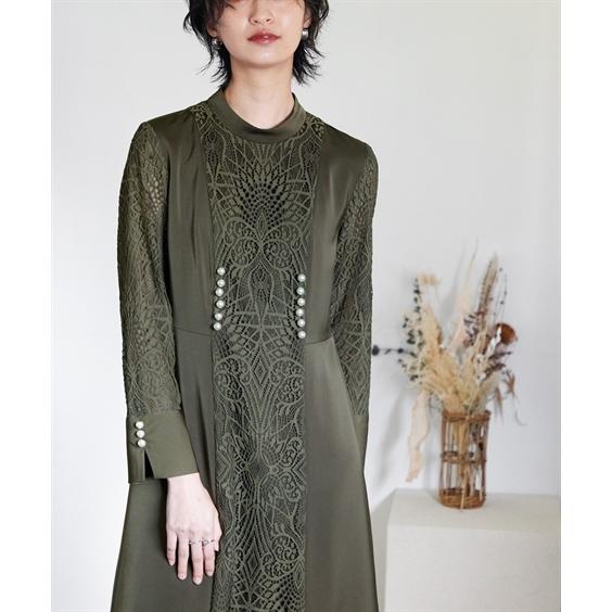 ドレス ワンピース レディース 結婚式 パーティー オケージョン Callarus Front Lace Waist Pearl Design Onepiece Dress 有 LL/3L ...