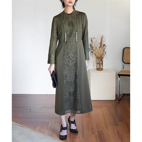ドレス ワンピース レディース 結婚式 パーティー オケージョン Callarus Front Lace Waist Pearl Design Onepiece Dress 有 LL/3L ...