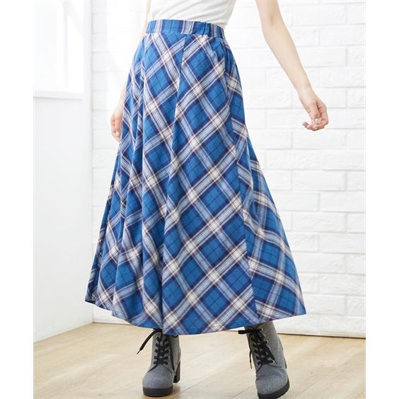 ニッセン スカート ロング 大きいサイズ レディース チェック柄フレアー OtonaSMILE 6L nissen : ニッセン Yahoo!店 - 通販 - Yahoo!ショッピング