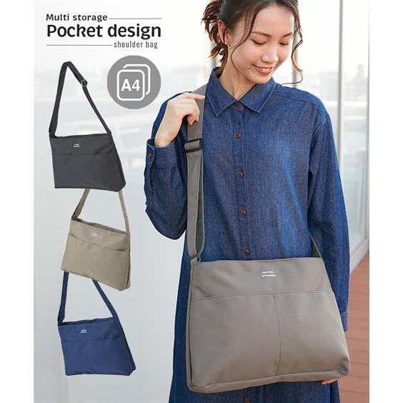 ニッセン バッグ ショルダー レディース 多 収納 ポケット デザイン 横型 A4対応 nissen : ニッセン Yahoo!店 - 通販 - Yahoo!ショッピング