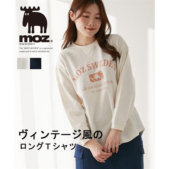 ニッセン Tシャツ カットソー レディース moz モズ 綿100％ ヴィンテージ風ロゴ プリント 長袖 M/L nissen : ニッセン Yahoo!店 - 通販 - Yahoo!ショッピング