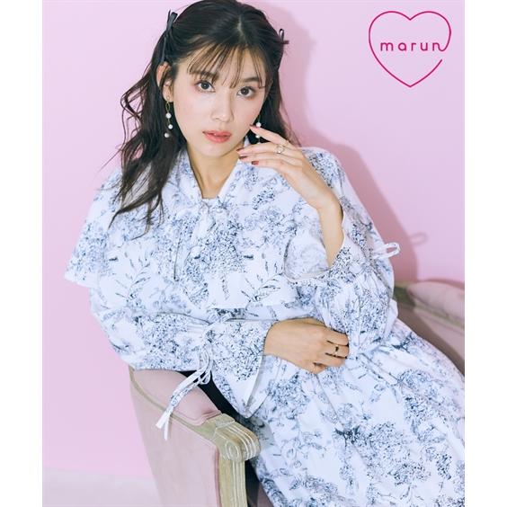 ニッセン シャツ ブラウス 大きいサイズ レディース 線画花柄 プリント marun 6L/8L/10L nissen : ニッセン Yahoo!店 - 通販 - Yahoo!ショッピング