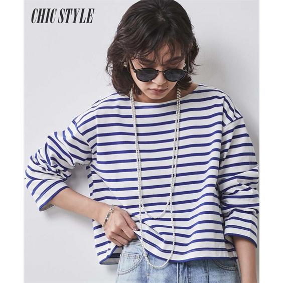 ニッセン Tシャツ カットソー 大きいサイズ レディース クロップド丈ボーダー シックス タイル 6L/8L/10L nissen : ニッセン Yahoo!店 - 通販 - Yahoo!ショッピング