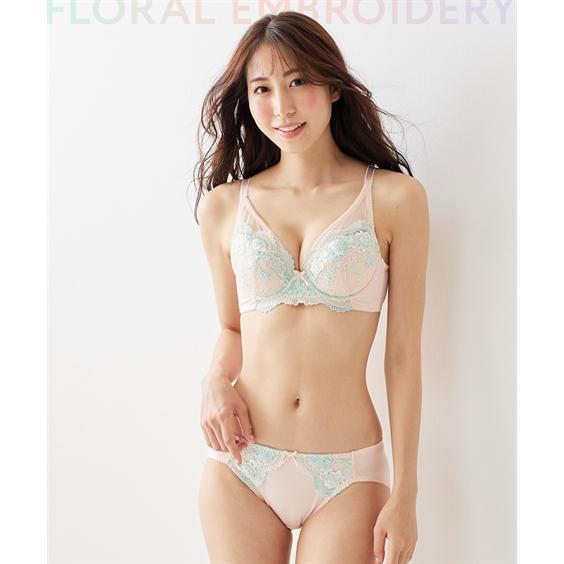 ニッセン ブラジャー レディース 花柄刺しゅうフルカップ インナー 女性 B70〜D80 nissen : ニッセン Yahoo!店 - 通販 - Yahoo!ショッピング