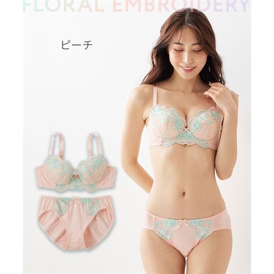 ニッセン ブラジャー ショーツ セット レディース 花柄刺しゅう 春 夏 秋 冬 ブラショーツ 女性 インナー パンツ パンティ | A70_M〜D80_L nissen : ニッセン ...