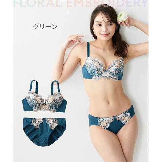 ニッセン ブラジャー ショーツ セット レディース 花柄刺しゅう 春 夏 秋 冬 ブラショーツ 女性 インナー パンツ パンティ | A70_M〜D80_L nissen : ニッセン ...