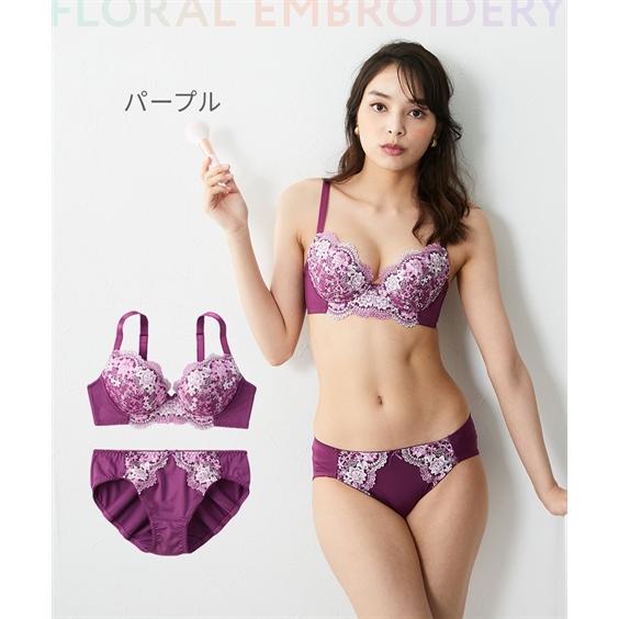 ニッセン ブラジャー ショーツ セット レディース 花柄刺しゅう 春 夏 秋 冬 ブラショーツ 女性 インナー パンツ パンティ | A70_M〜D80_L nissen : ニッセン ...