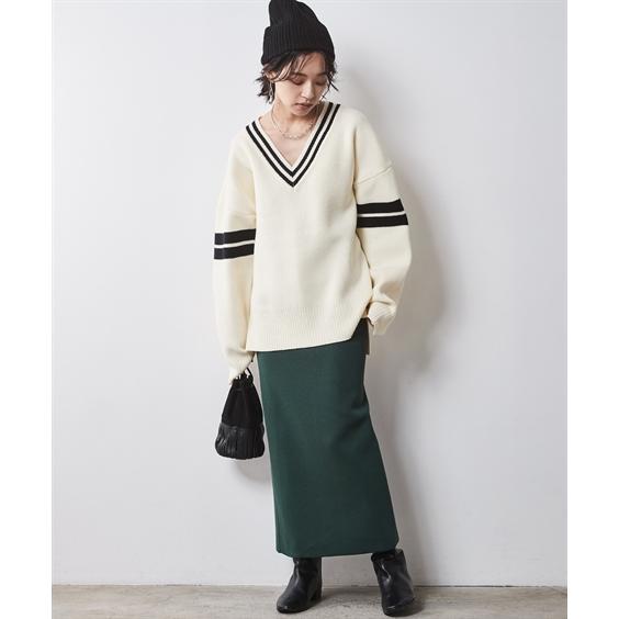 ニット セーター 大きいサイズ レディース 袖ライン Vネック プルオーバー シックス タイル 対応 冬 6L/8L/10L ニッセン nissen ニッセン（nissen） ニット セーター 大きいサイズ レディース 袖