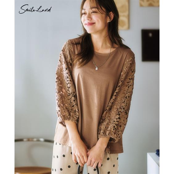 Tシャツ カットソー レディース 袖 レース デザイン プルオーバー L/LL/3L ニッセン nissen : zzy4625a0526 : ニッセン Yahoo!店 - 通販 ...