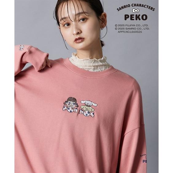 トレーナー スウェット レディース PEKO＆SANRIO ドロップ ショルダー クルーネック 有 プルオーバー L/LL/3L ニッセン nissen : zzy4625a1231 ...