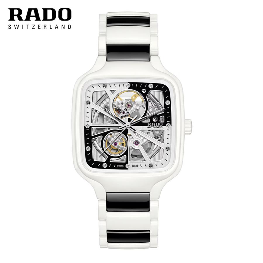 TRUE（RADO） 【プチギフトつき】ラドー RADO 腕時計 限定 トゥルー スクエア オープンハート ダイヤモンド 自動巻 セラミック R27073752 正規品 : 銀座 日新堂 ...