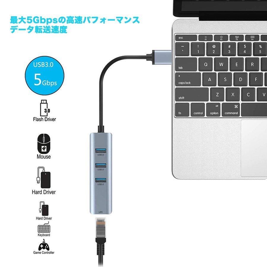 USB 有線lanアダプタ、USB3.0ハブ 有線LAN RJ45変換アダプター 4 USB 有線lanアダプタ、USB3.0ハブ 有線LAN RJ45変換アダプター 4
