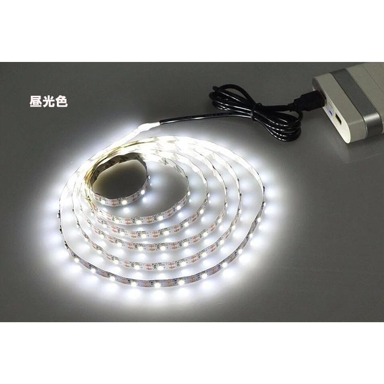 NISSIN LUX LED テープライト USB対応 50cm SMD3528 5V LEDテープ 電球色 昼光色 間接照明 棚下照明 ...