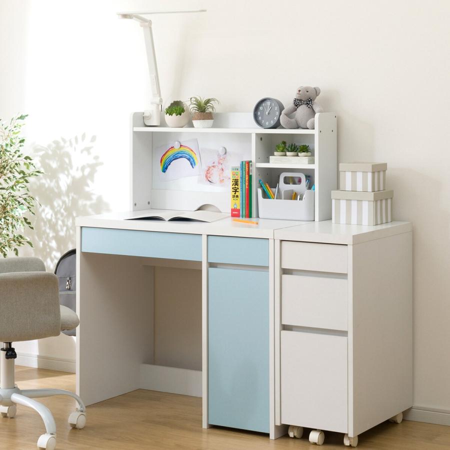 コンパクトデスク+上棚＋ワゴンセット(ES23 WH/TBL) ニトリ : 0000006545142-2110800002598 : ニトリ Yahoo!店 - 通販 - Yahoo!ショッピング