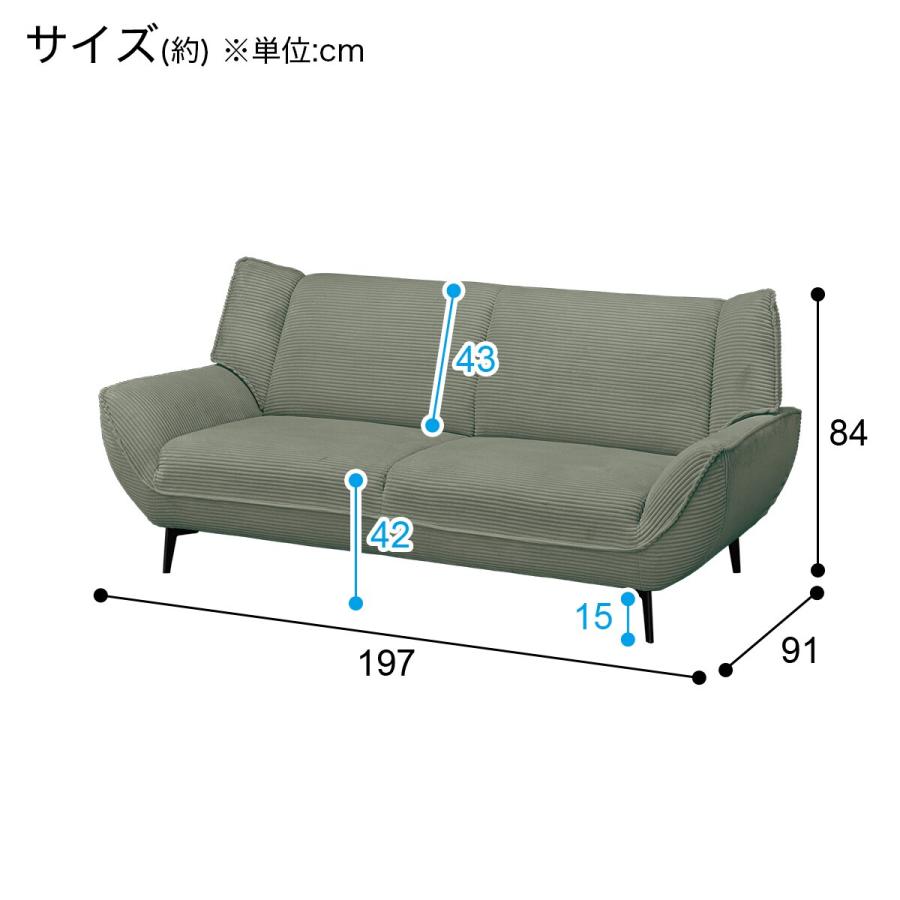 3人用布張りソファ(MB03 GR) ニトリ :1150216:ニトリ Yahoo!店 - 通販 - Yahoo!ショッピング